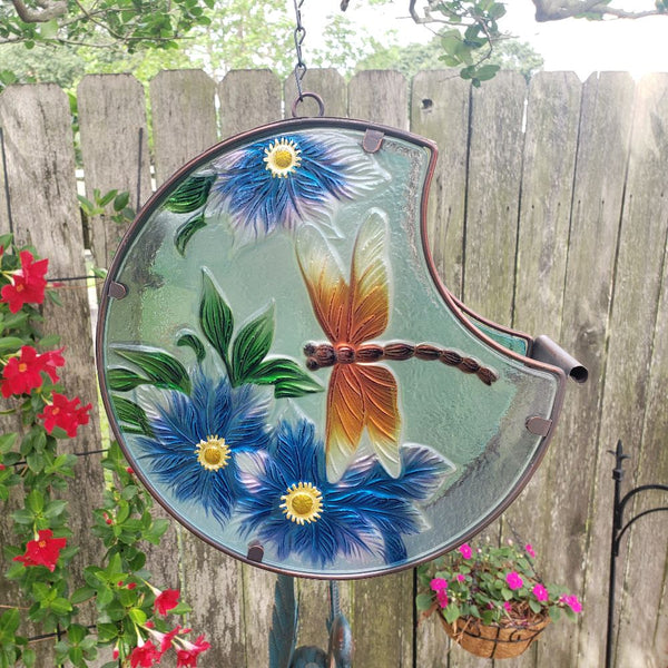 Hand Painted Bird Feeder - Dragonfly – Bayou Chimes and Decor